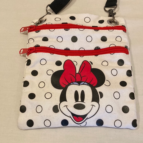 Disney | Bags | Disney Minnie Mouse Cross Body Bag Purse Canvas Polka ...